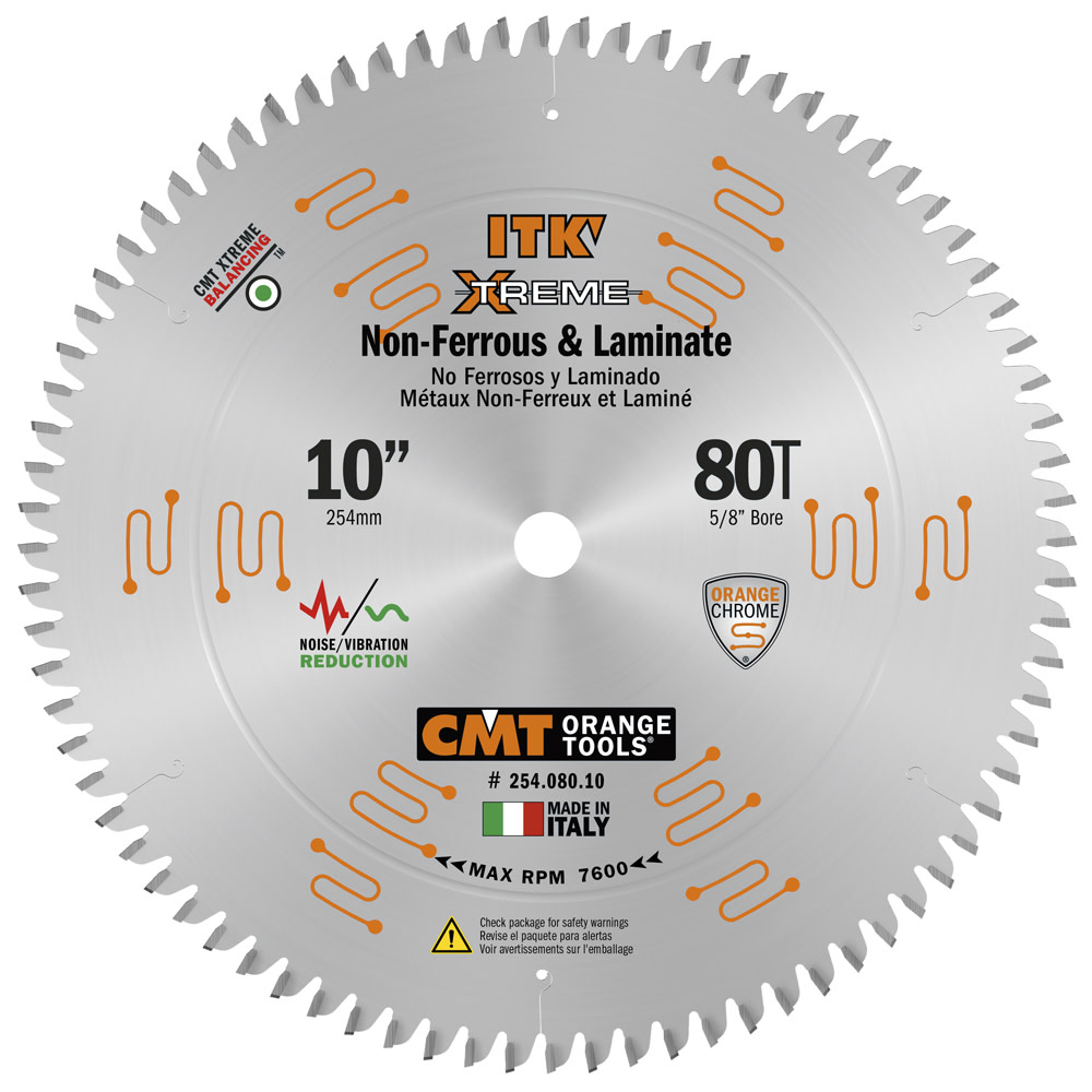 CMT 10in 80T Non-Ferrous Circular Saw Blade 254.080.10 - Acme Tools