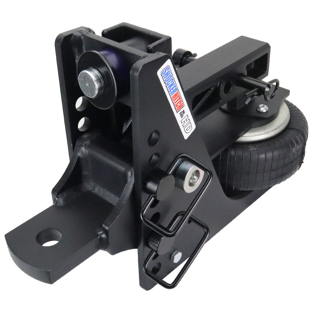 Shocker Hitch HD 20K Max Black 2 Inch Air Receiver Hitch & Drawbar with ...