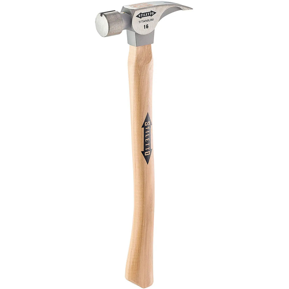Stiletto 16 oz Titanium Smooth Face Hammer with 18 in. Curved Hickory ...