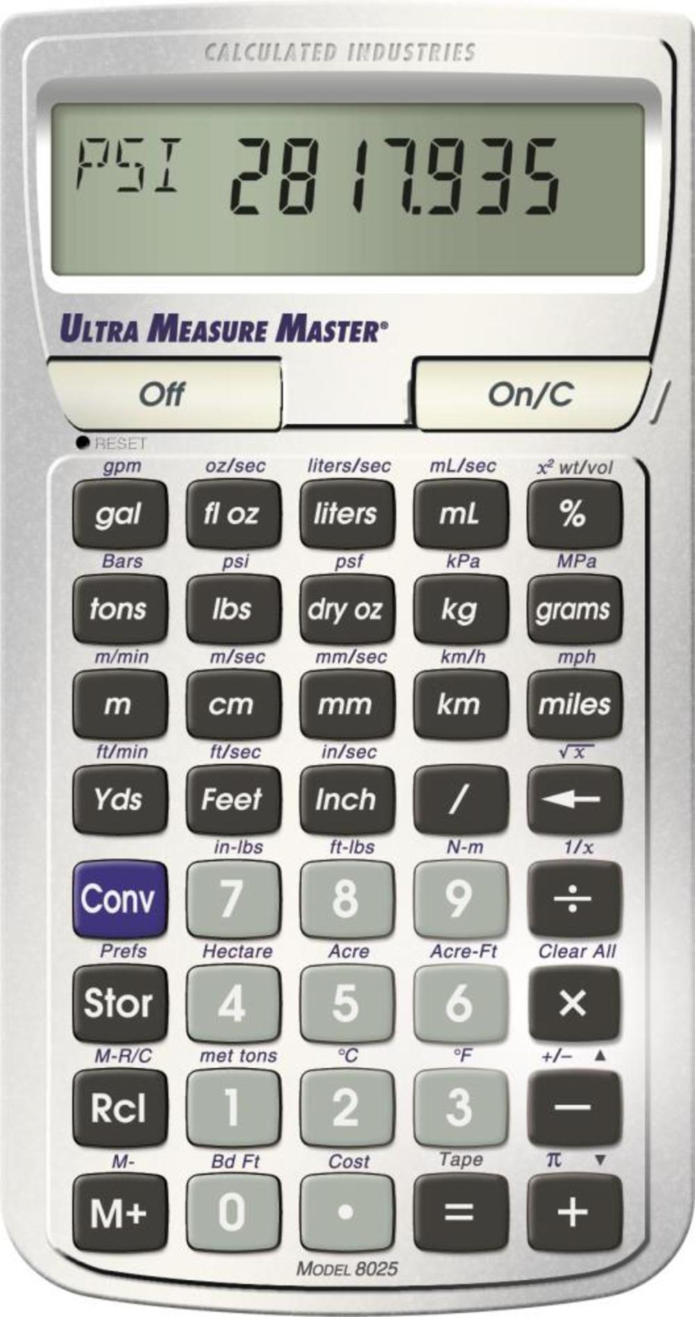 Calculated Industries U.S. Standard to Metric Conversion Calculator ...