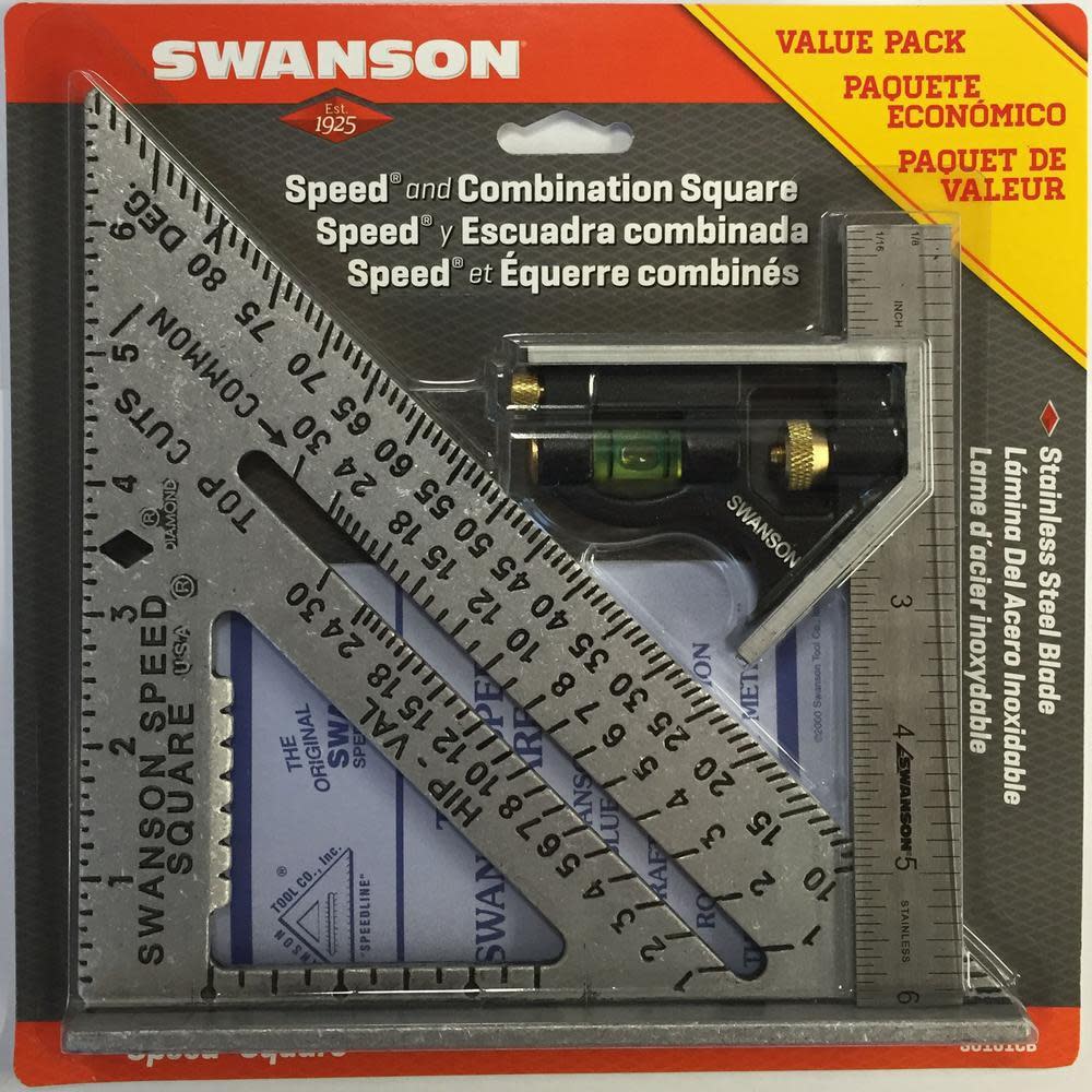Swanson Tool Speed Square wth Blue Book, 6 Inch Combination Square ...
