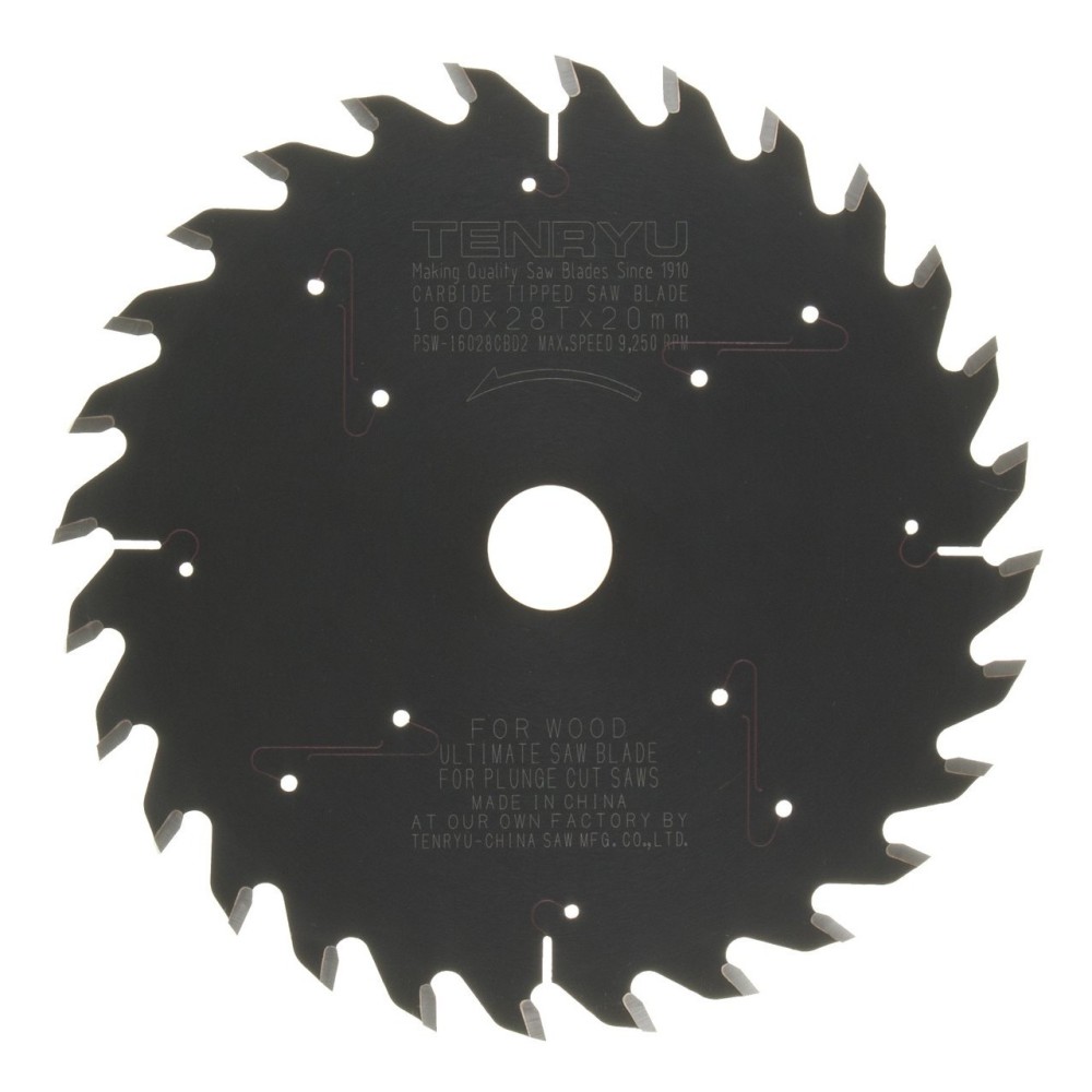 Tenryu 160 mm x 28T PTFE Coated Plunge Cut Saw Blade PSW-16028CBD2T ...