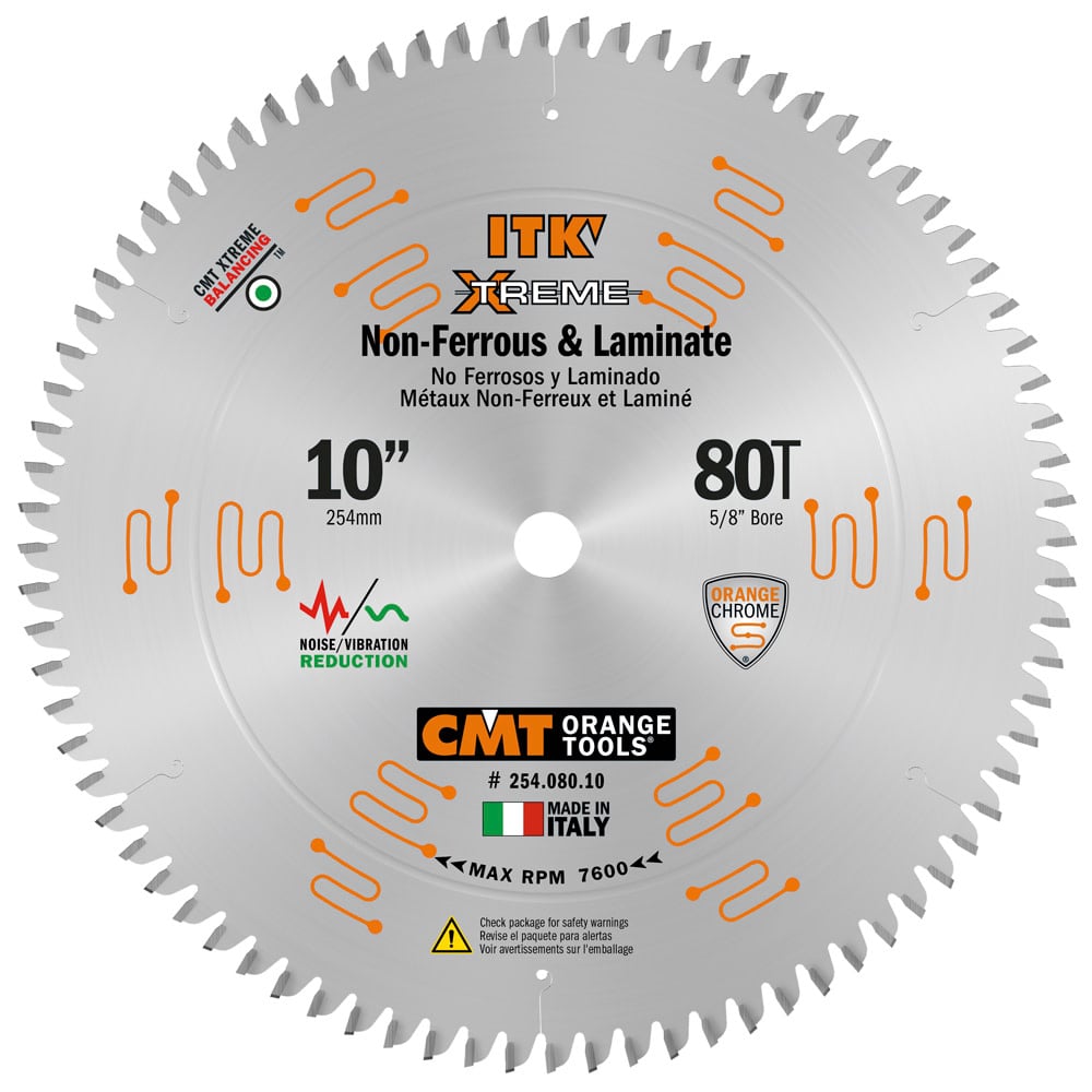 CMT 10in 80T Non-Ferrous Circular Saw Blade 254.080.10 - Acme Tools