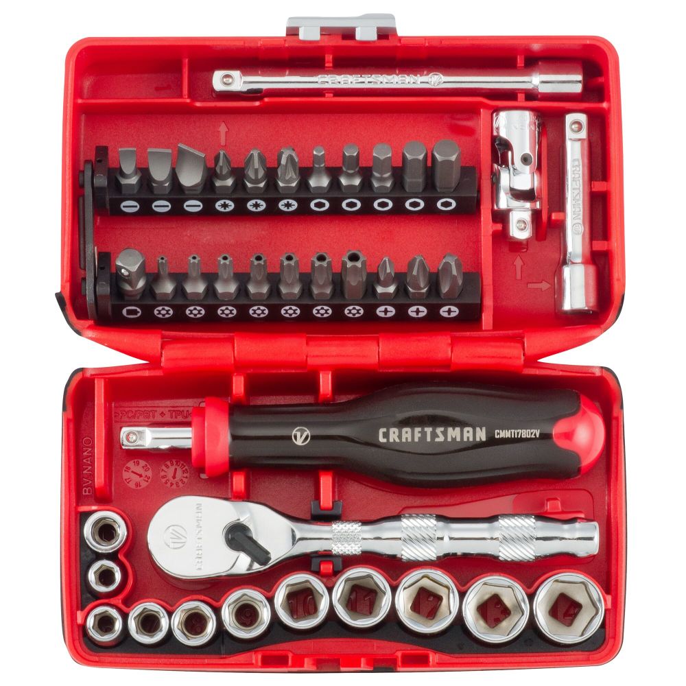 CRAFTSMAN V-Series 1/4 Inch Drive Metric 6-Point Tool Set, 38 Pieces ...