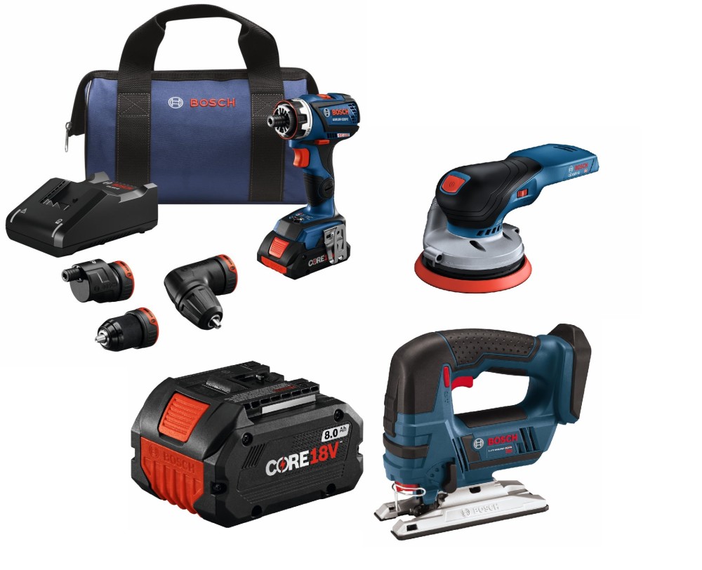 Bosch 18V 3 Tool Combo Kit Woodworking Bundle GSR18V-535FCB15-WOOD ...