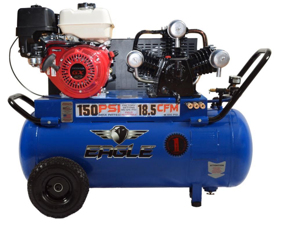 Eagle Compressor Portable Gas Air Compressor 9HP 25 Gallon P90G25H1 ...