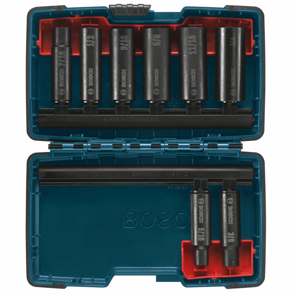 Bosch 3/8 Inch Deep Well Socket Set, 8 Pieces 27285 - Acme Tools
