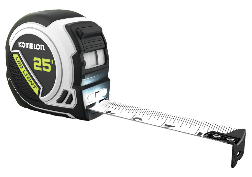 Komelon 25' x 1in LED Lighted Tape Measure 25LED - Acme Tools