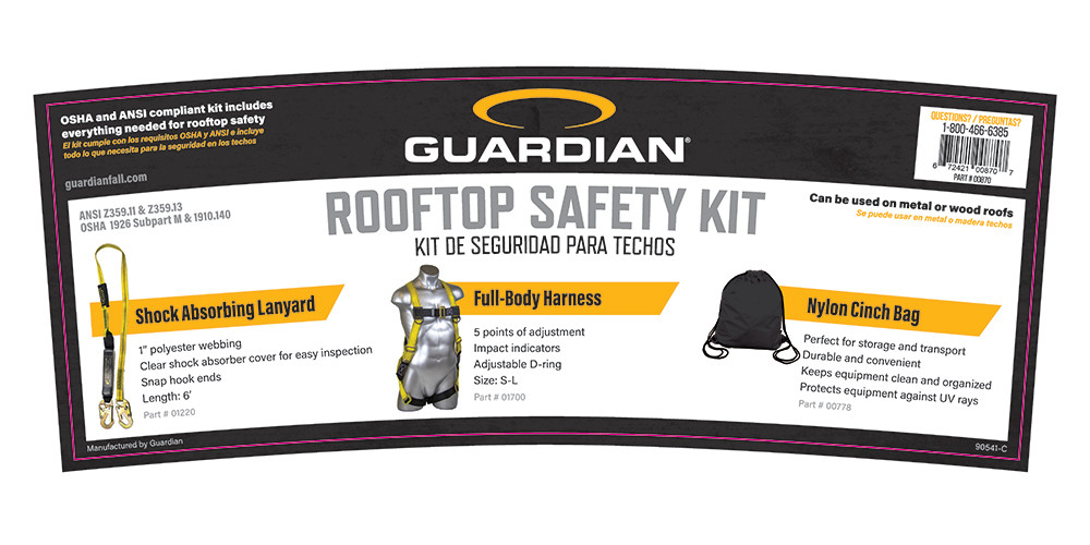 Guardian Fall Protection Little Bucket of Safe-Tie Roofing Kit Series 1 ...
