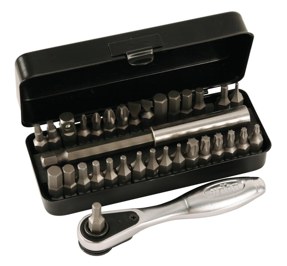 Wiha 1/4inch Revs Ratchet and Bit Set 35pc 74996 - Acme Tools