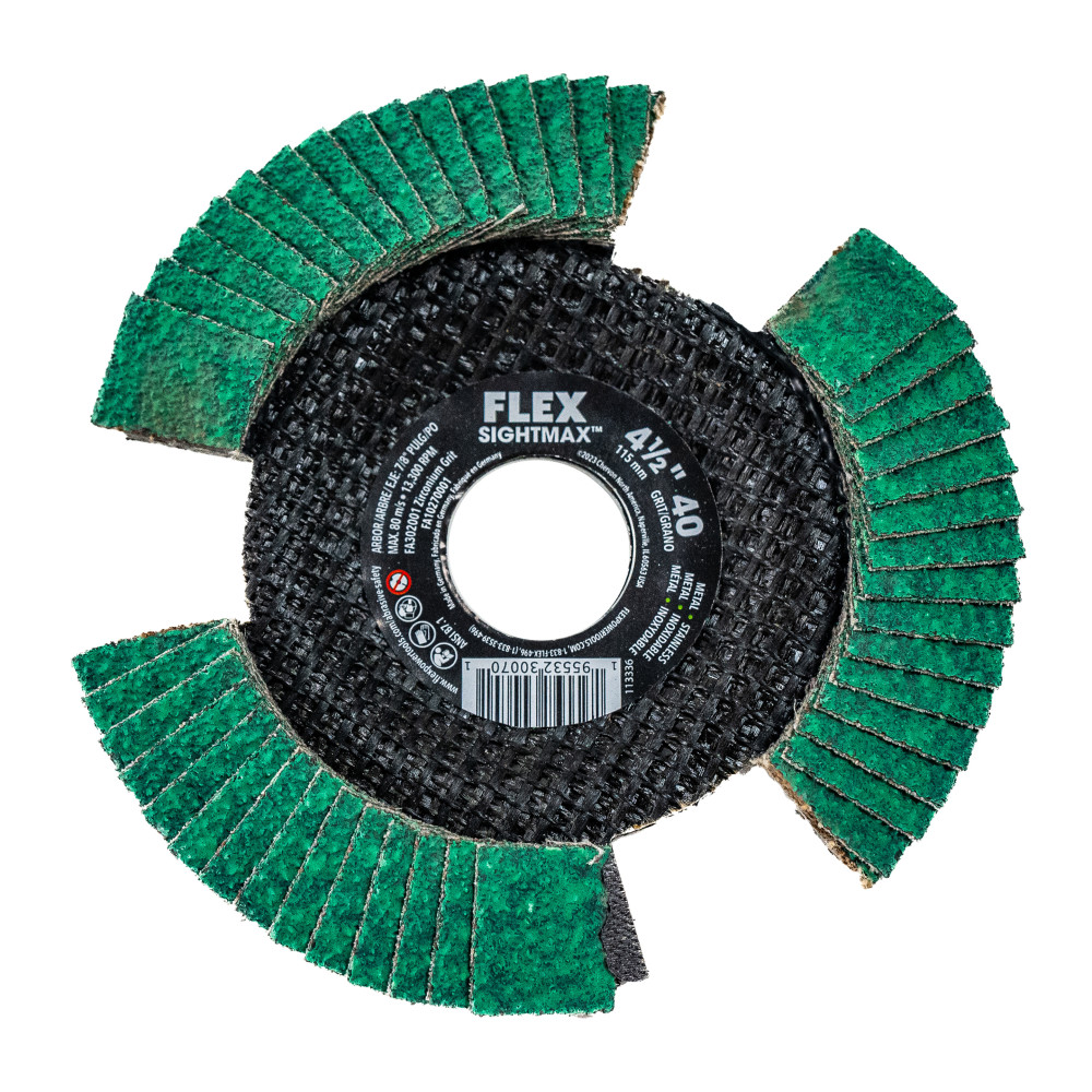 FLEX 4-1/2 Inch SIGHTMAX 40 Grit Flap Disc FA302001 - Acme Tools
