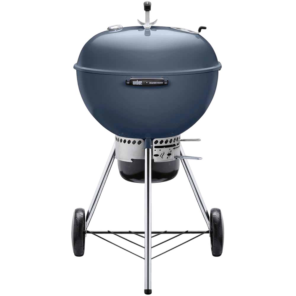 Weber Master-Touch 22 Inch Charcoal Grill with Thermometer, Slate Blue ...