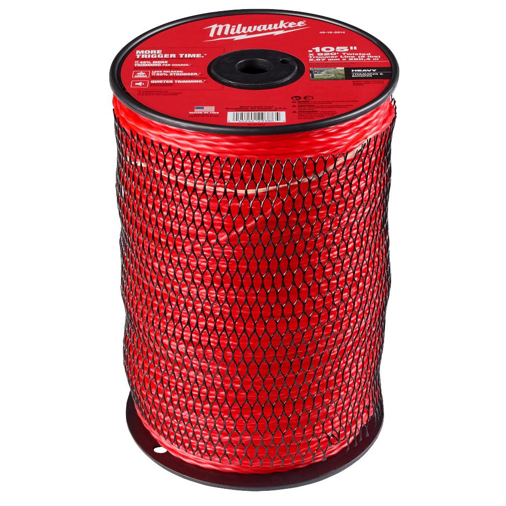 Milwaukee Twisted Trimmer Line .105 Inch x 900 Ft. (5 lbs.) 49-16-2814 ...