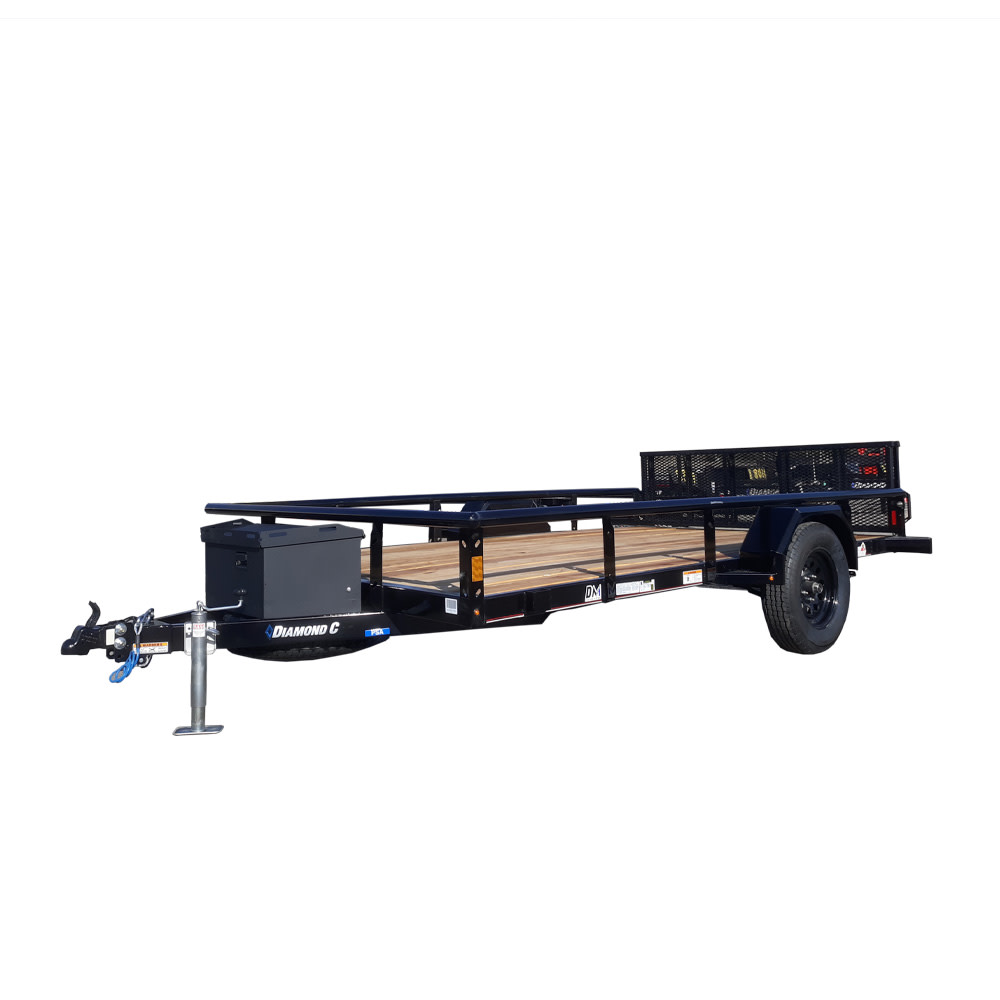 Diamond C PSA135 12 Foot Single Axle Black Utility Trailer PSA135L12X83 ...