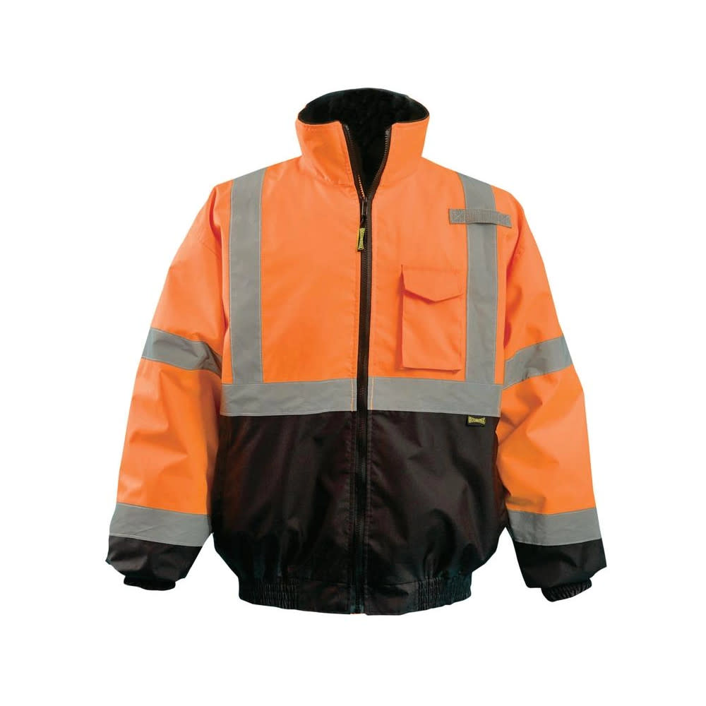 Occunomix Hi-Vis Orange Value Black Bottom 2-in-1 Bomber Jacket 2X LUX-350-JB-BO2X - Acme Tools