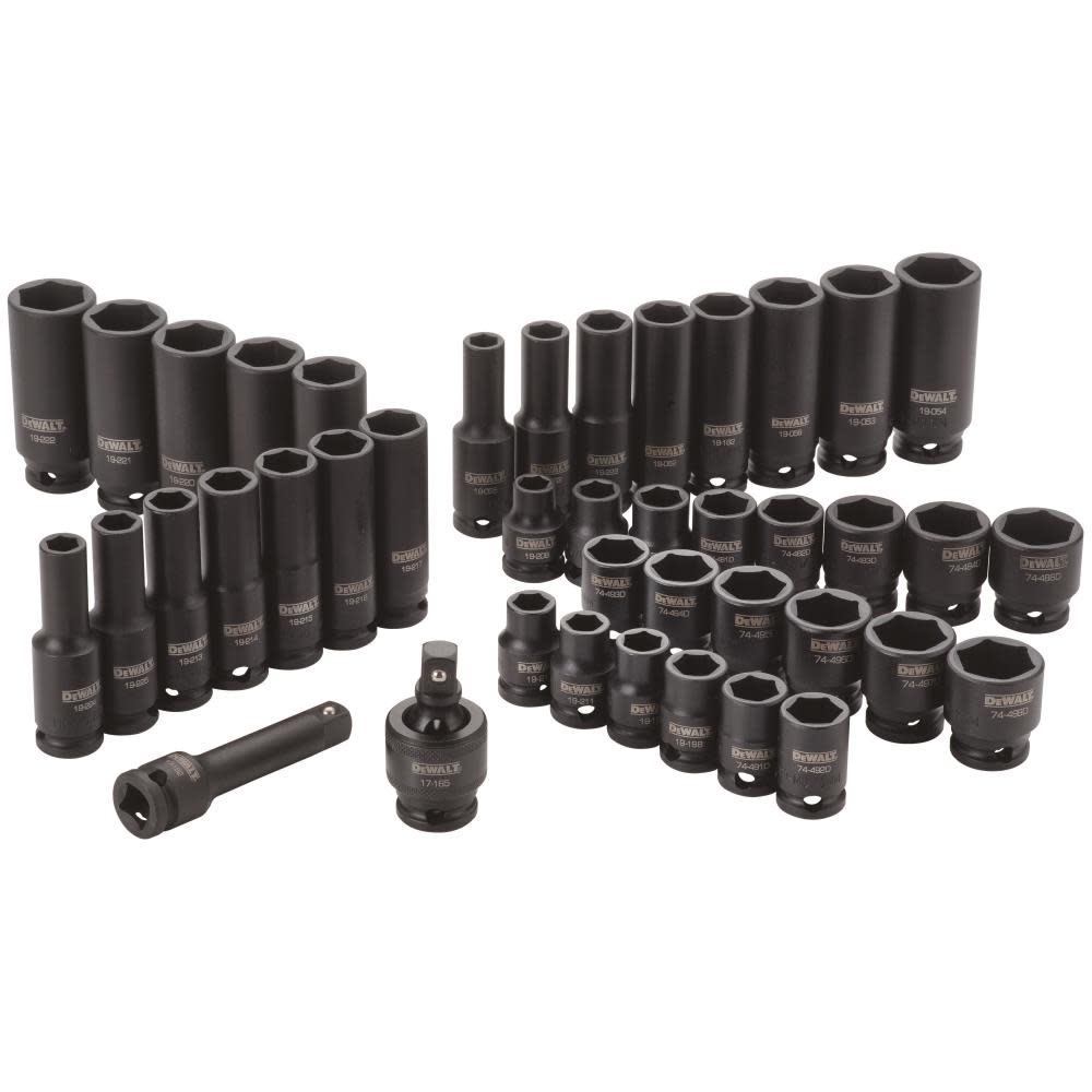 DEWALT 42 Piece 3/8 in Drive Combination Impact Socket Set - 6 Point ...