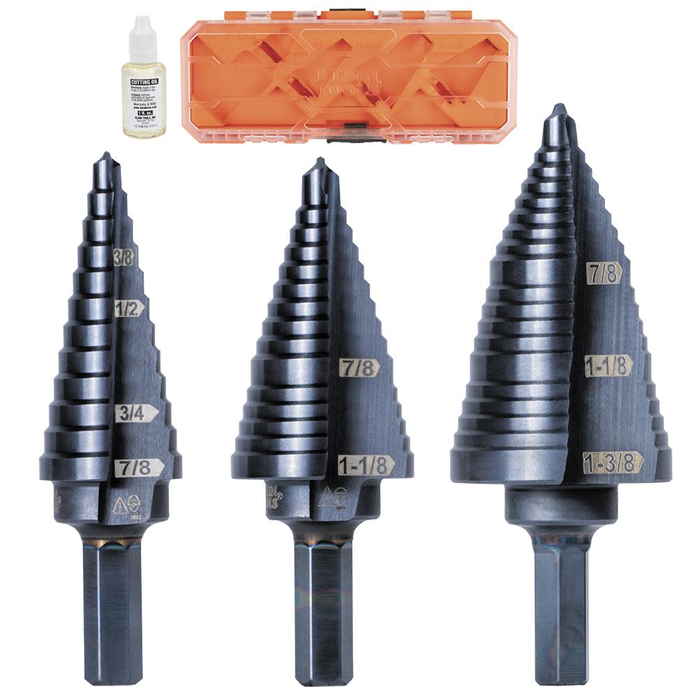 Klein Tools Premium Hex Step Bit Set 3pc KTSBSPRO - Acme Tools