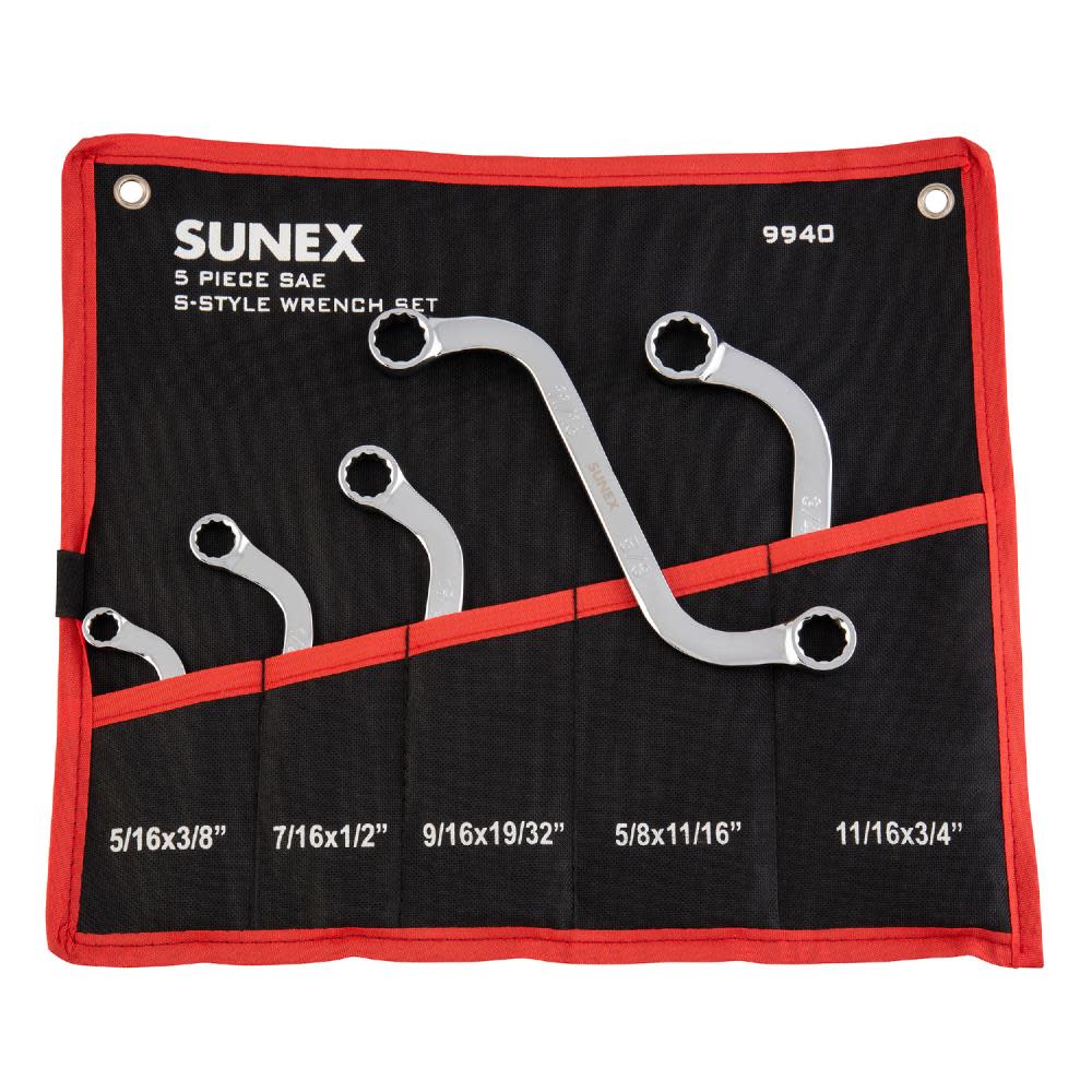 Sunex SAE S-Style Wrench Set 5pc 9940 - Acme Tools