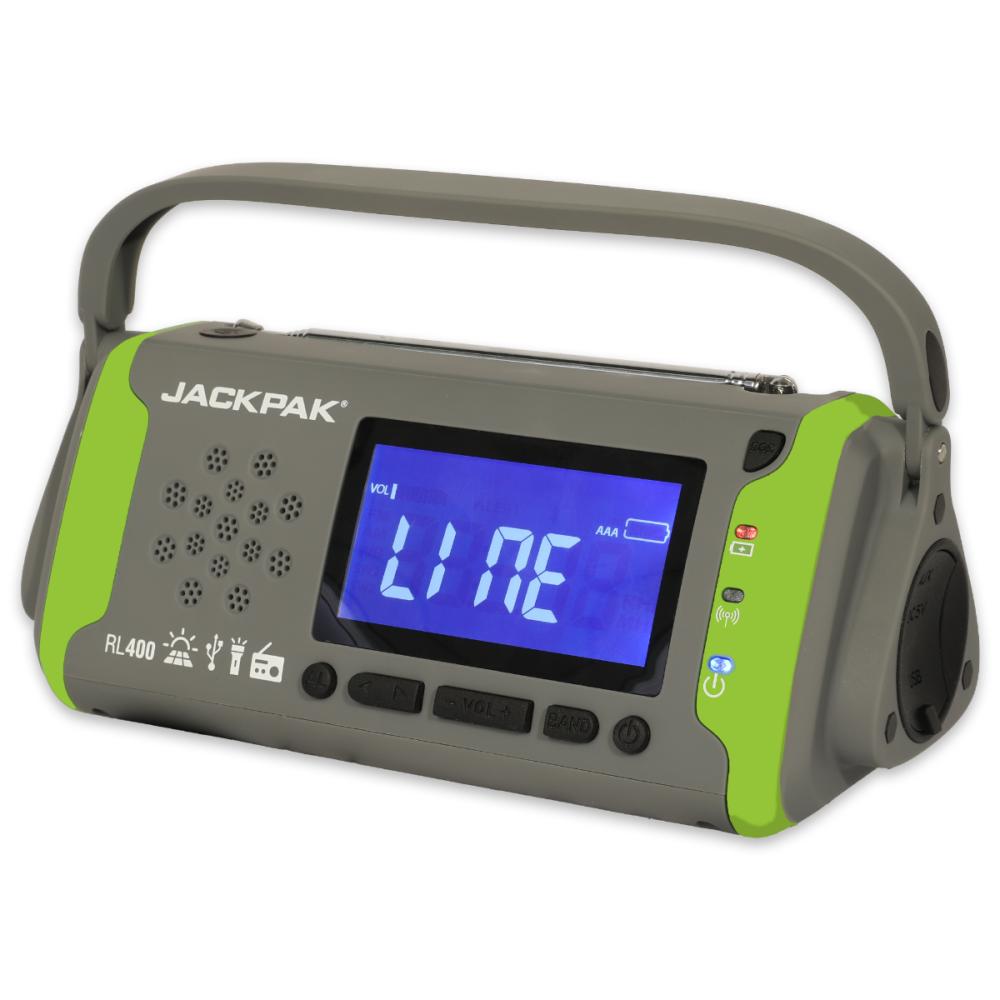 Jackpak RL400 2.7-4.2V 6-In-1 Multi-Function Hand Crank Emergency Radio ...