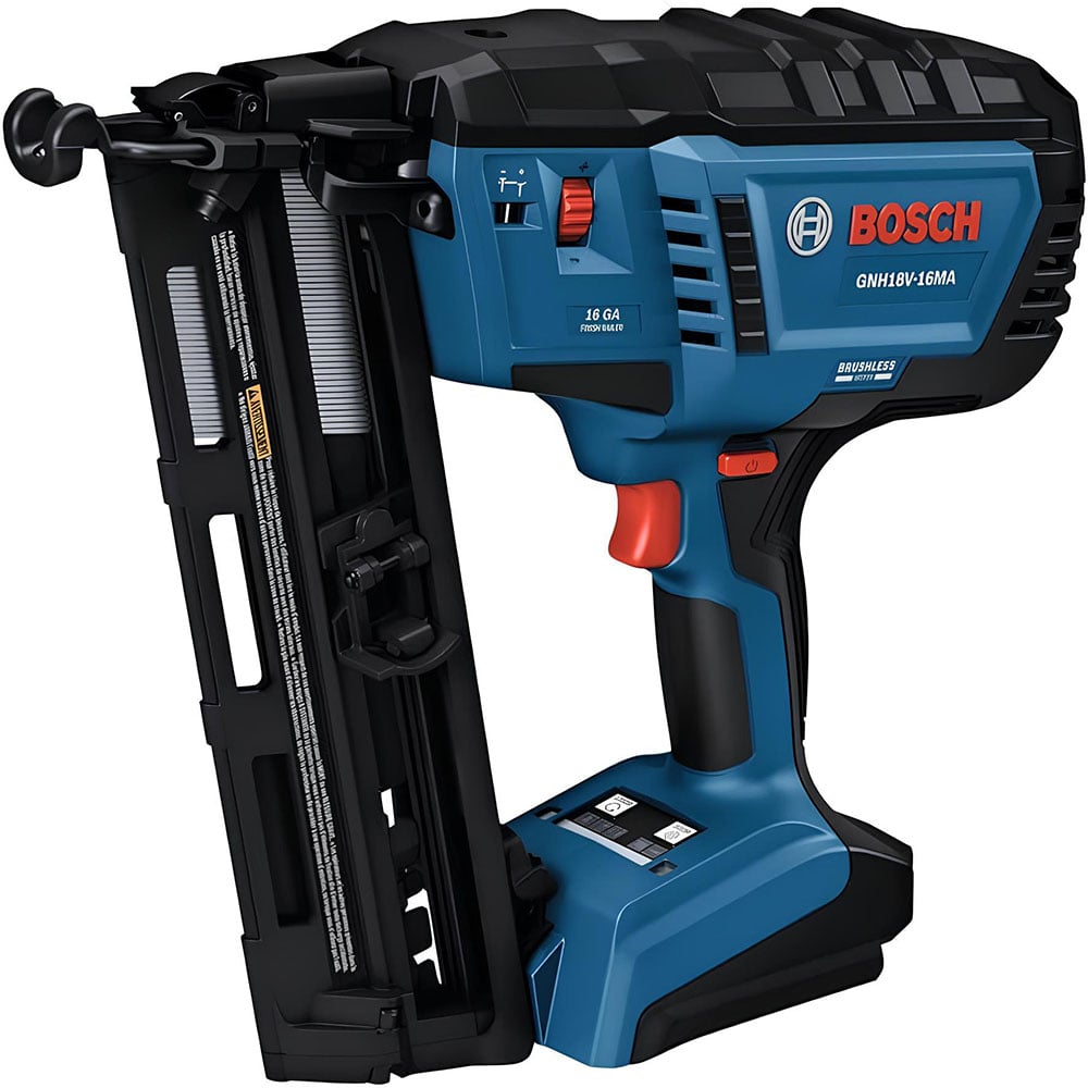 Bosch 18V Brushless 16 Gauge Angled Finish Nailer (Bare Tool) GNH18V ...