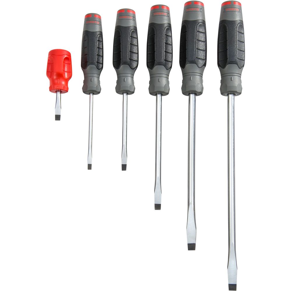 Proto Round Flat Blade Screwdriver Set 6pc J1206SRFF - Acme Tools