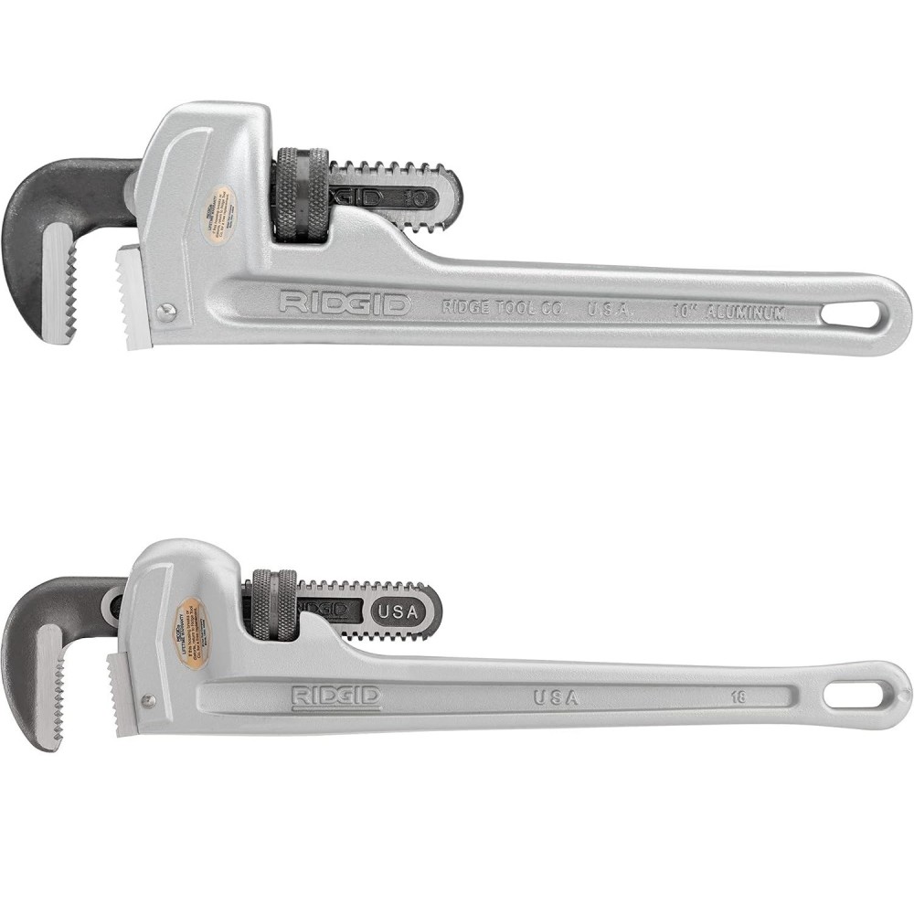 Ridgid 10 Inch and 18 Inch Aluminum Pipe Wrench Bundle ATB000011288 ...