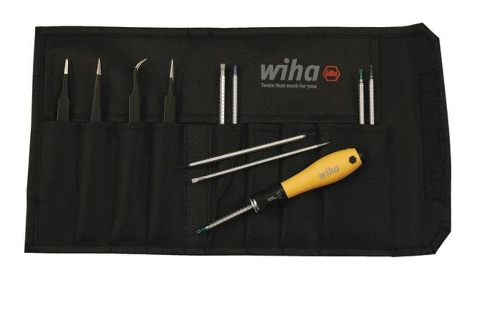 Wiha ESD Safe Drive-loc 4 and Tweezers Set 12 Piece 26970 - Acme Tools
