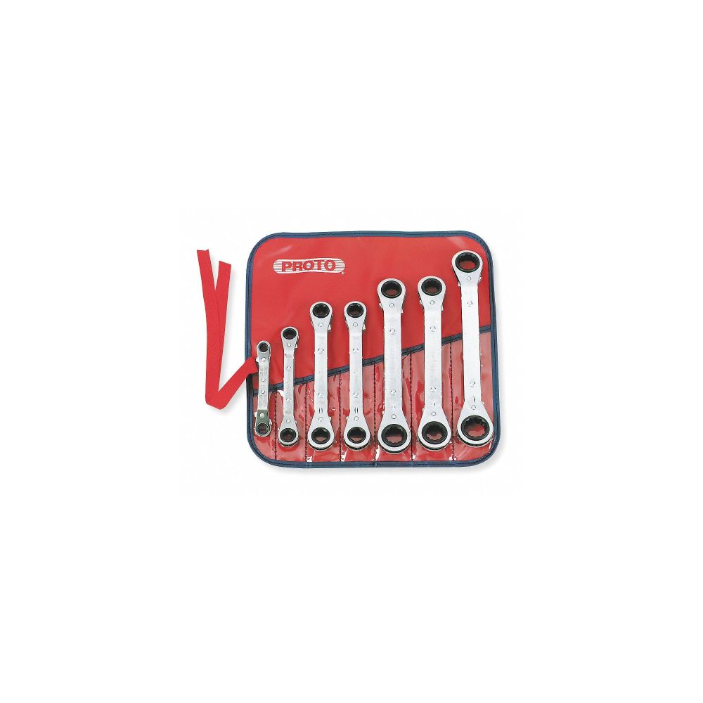 Proto 7 Piece Offset Reversible Ratcheting Box Wrench Set-6 and 12 ...