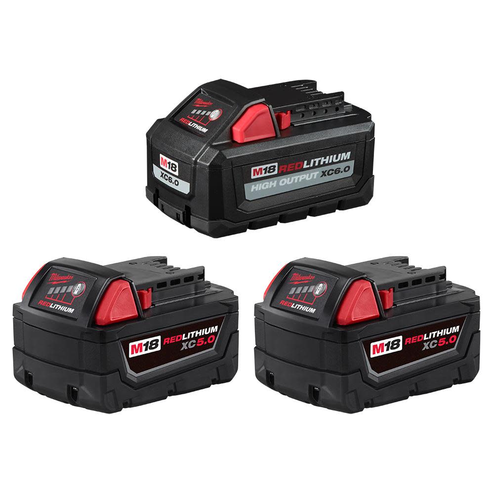 Milwaukee M18 REDLITHIUM HIGH OUTPUT XC6.0 and M18 REDLITHIUM XC5.0 ...