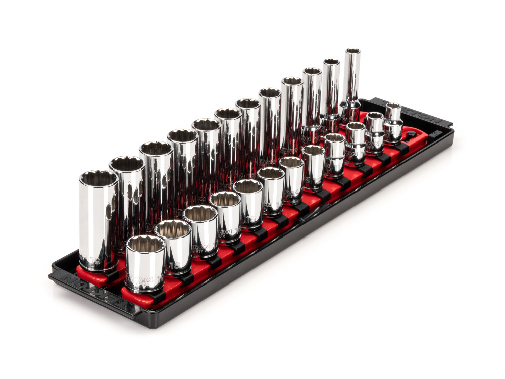 Tekton 3/8 Inch 12 Point Socket Set, 24 Piece (8-19 mm) SHD91216 - Acme ...