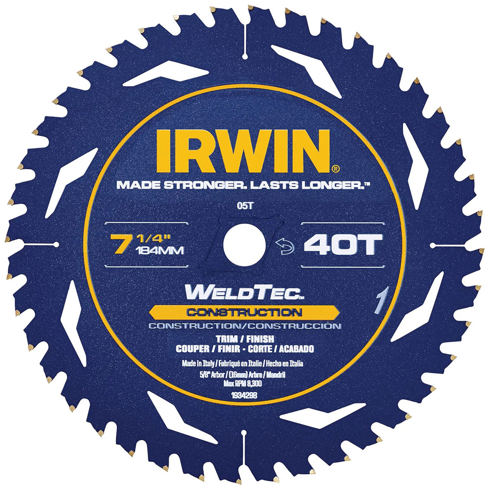 Irwin Trim/Finish 7 1/4 in 40T Saw Blade 1934299 - Acme Tools