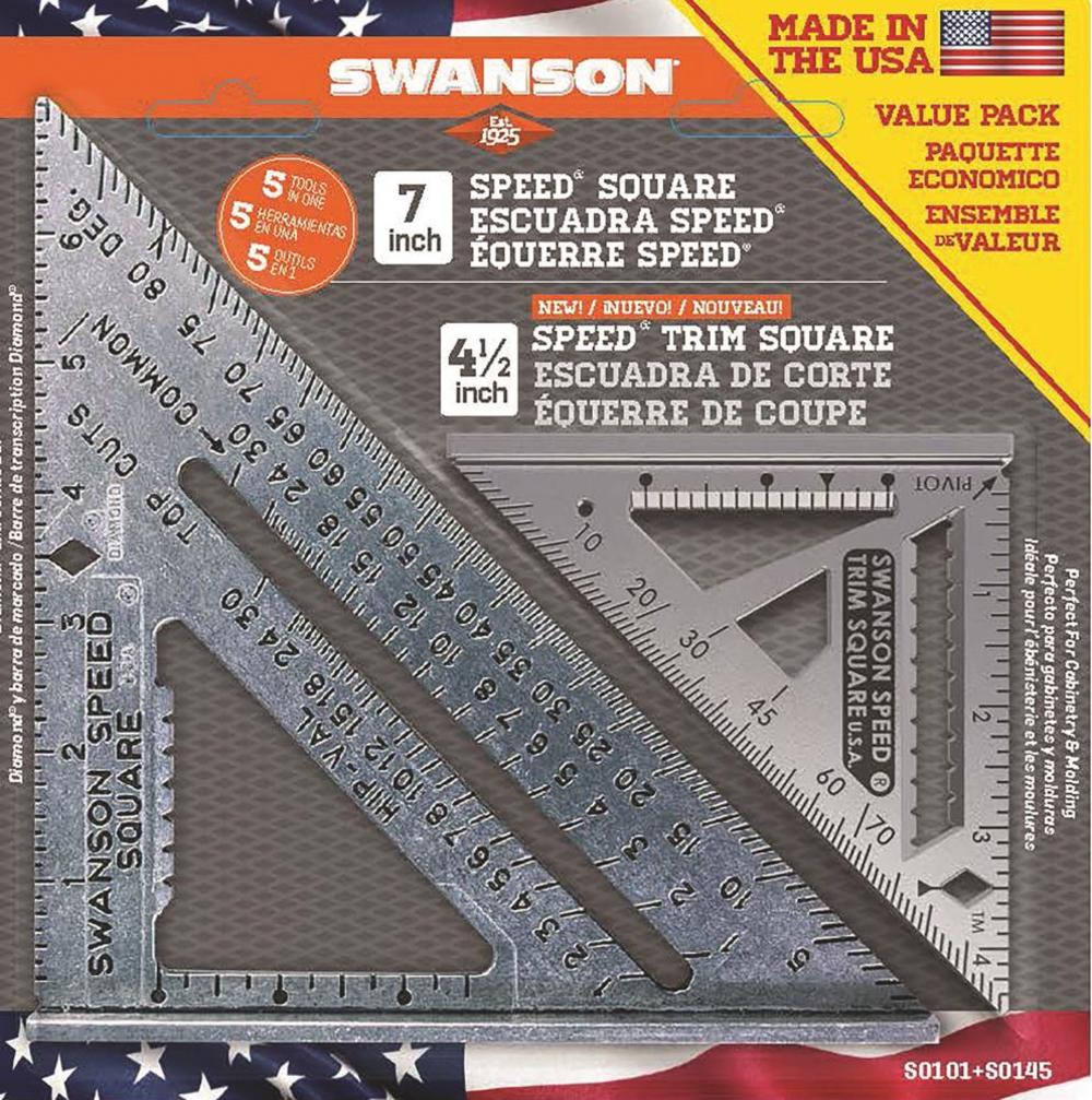 Swanson Tool 7 Inch Speed Square with 4.5 Inch Trim Speed Square ...