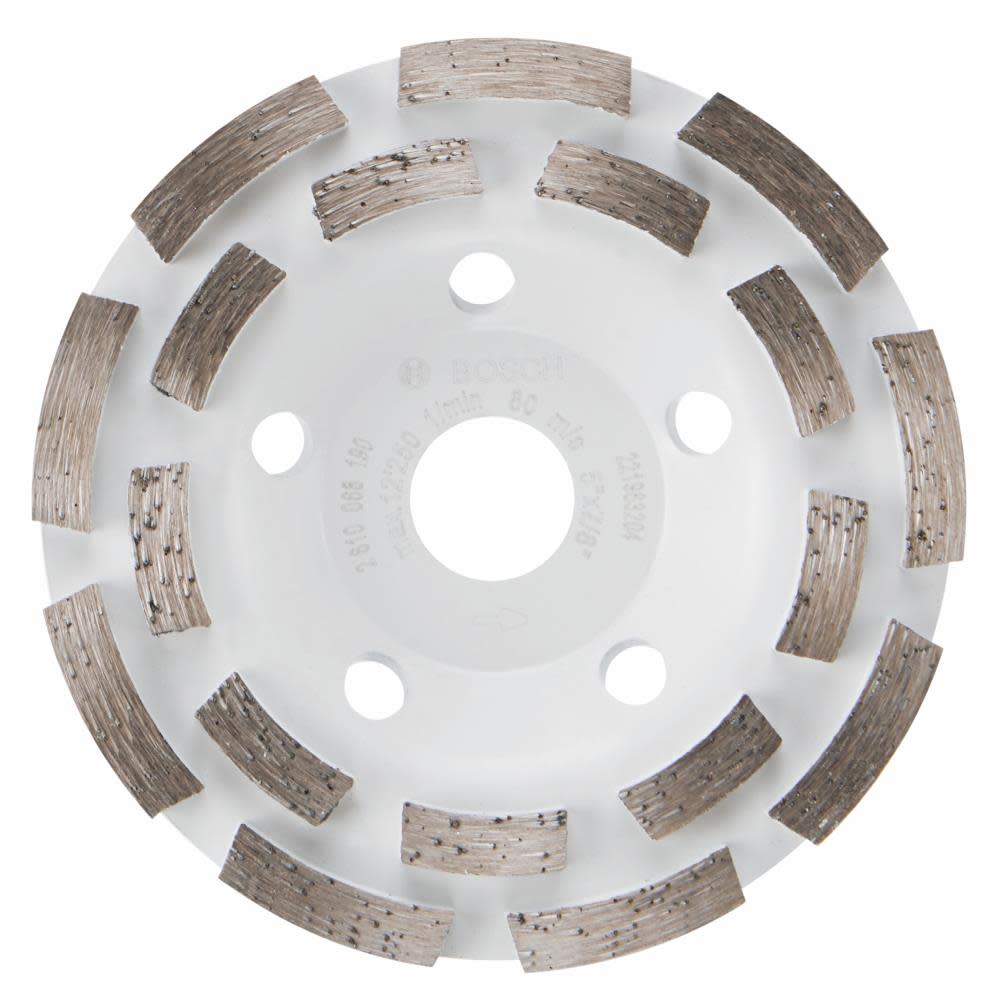 Bosch 5 in Double Row Segmented Diamond Cup Wheel for Concrete DC518 ...