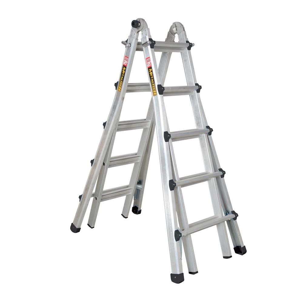 Metaltech 21ft Telescoping Multi-Position Ladder Aluminum Grade 1A E ...