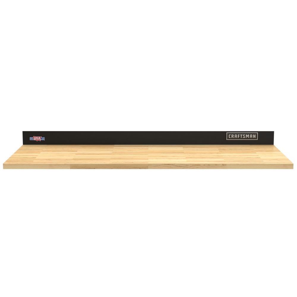 CRAFTSMAN 54 Inch Wide, Wood Top Work Surface with Steel Back Splash ...