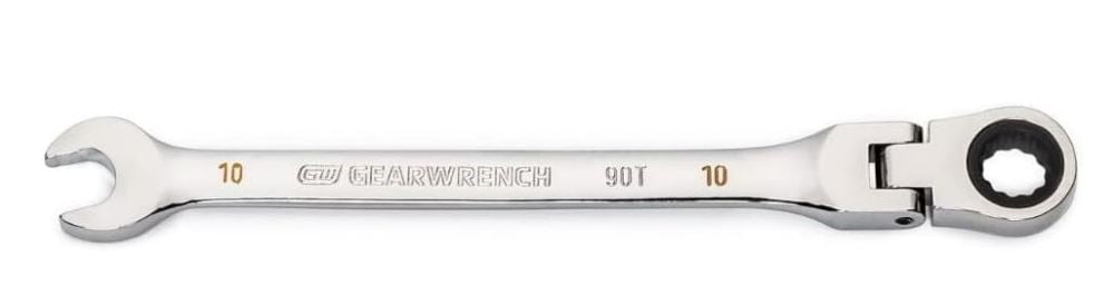 GEARWRENCH 10mm 90T 12 Point Flex Head Ratcheting Combination Wrench ...