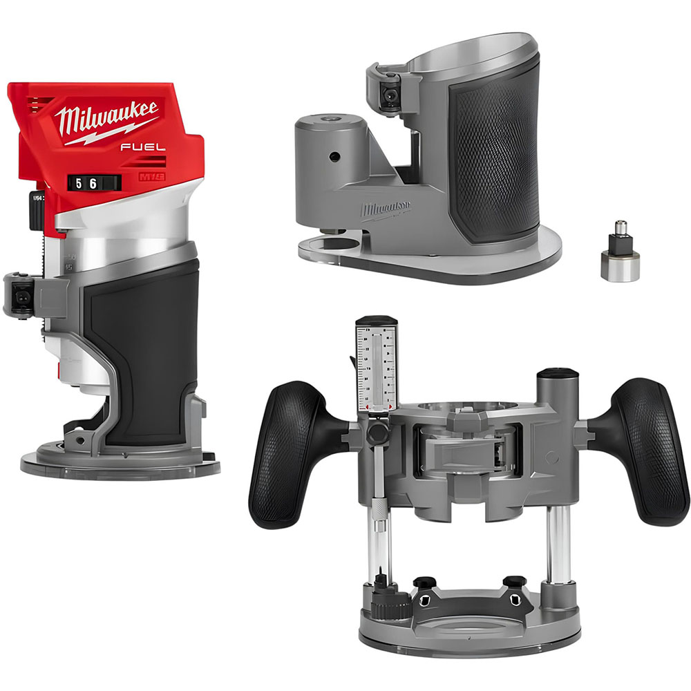 Milwaukee M18 FUEL Compact Router with Plunge & Offset Base (Tool ...