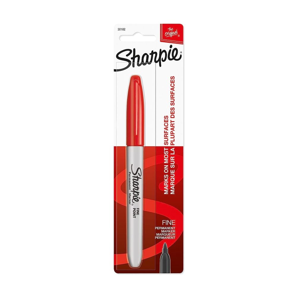 Sharpie The Original Red Plastic Barrel Fine Point Permanent Marker ...