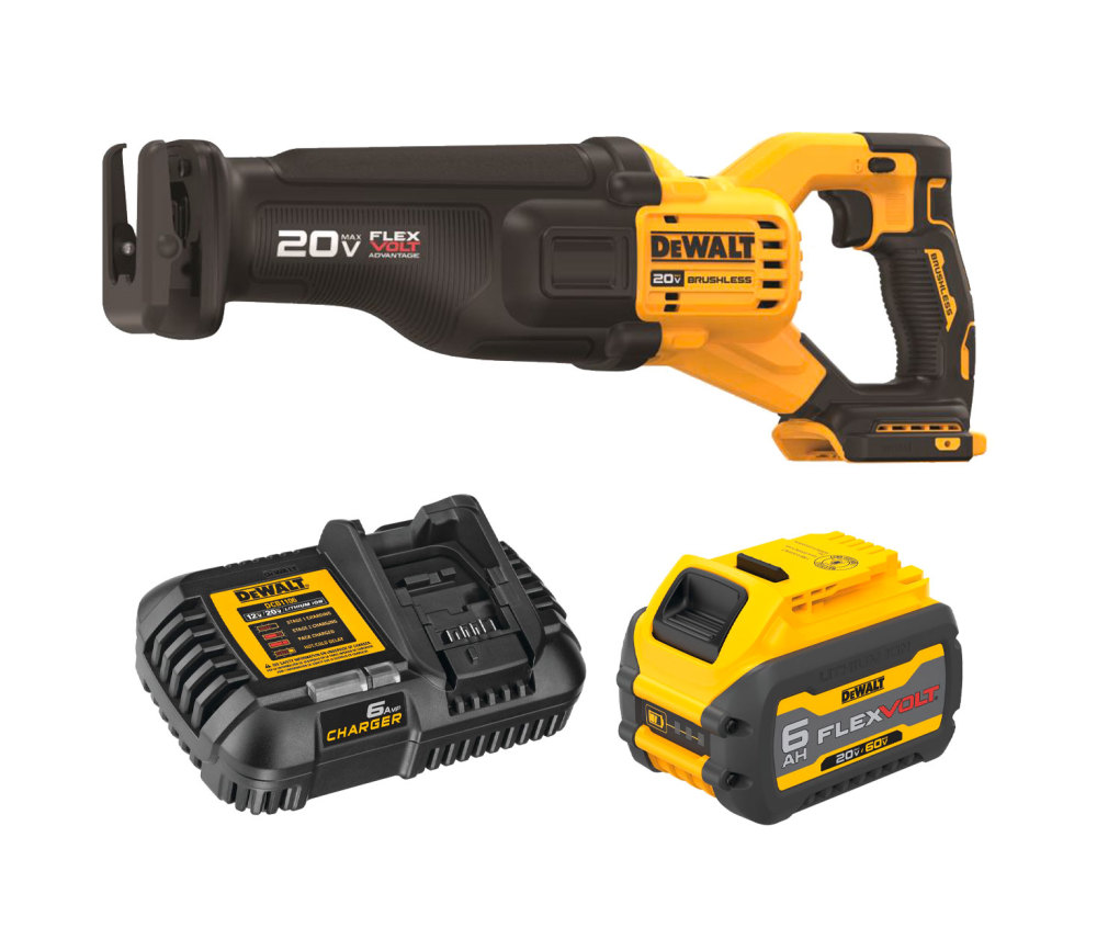 DEWALT 20V MAX Brushless Cordless Reciprocating Saw & FLEXVOLT Starter ...