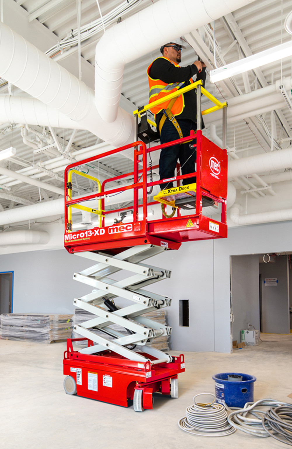 mec Xtra-Deck Micro Slim 13' Electric Scissor Lift with Leak ...