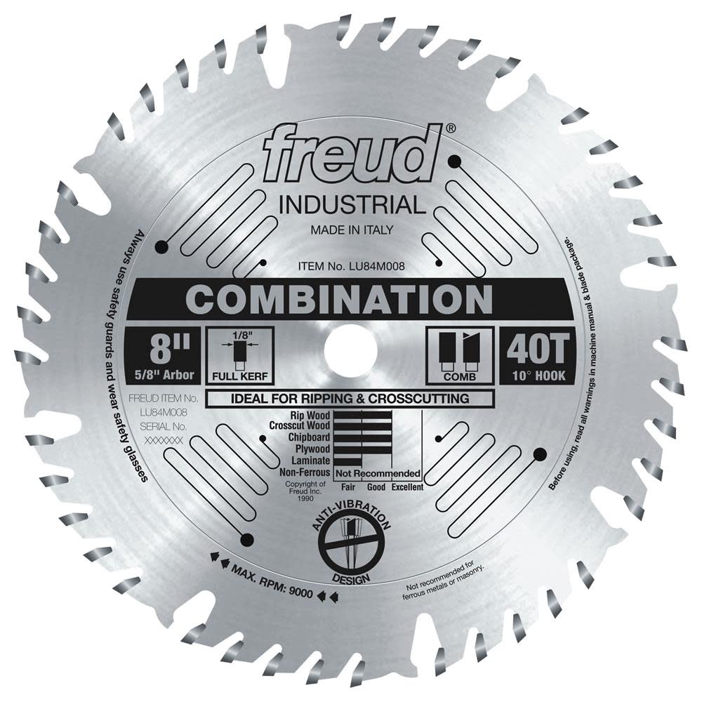 Freud 8" Combination Blade LU84M008 from Freud - Acme Tools
