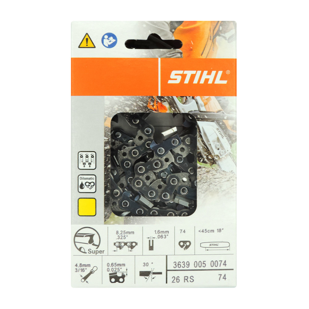 Stihl 18in Oilomatic Rapid Super 26RSC 74 Saw Chain 3639 005 0074 ...