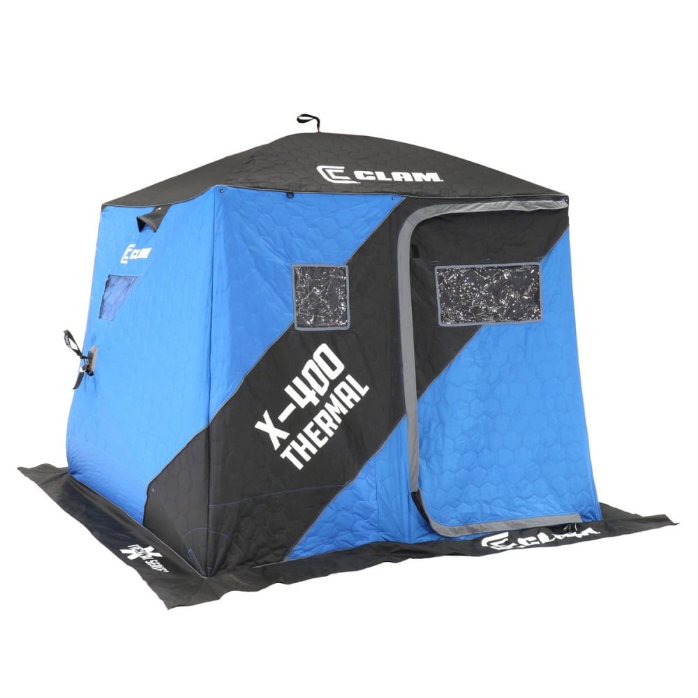 Clam Outdoors X-400 Thermal 64 Sq Ft 900 Denier Fabric 4 Sided Hub ...