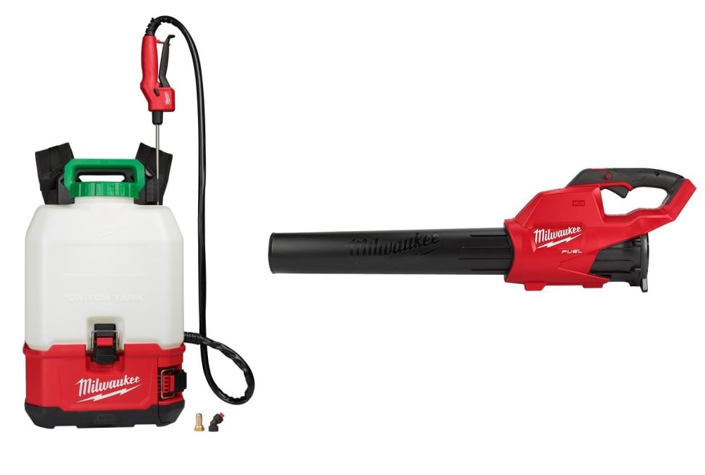 Milwaukee M18 SWITCH TANK Backpack Sprayer 4 Gallon & Gen II M18 Blower ...