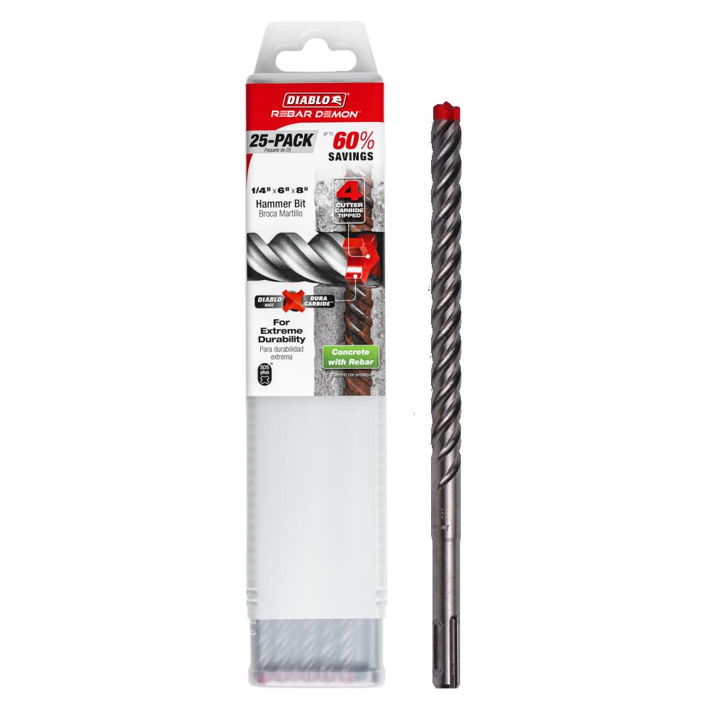 Diablo Tools 1 2 Inchx6 Inchx8 Inch Rebar Demon Sds Plus 4 Cutter Fch