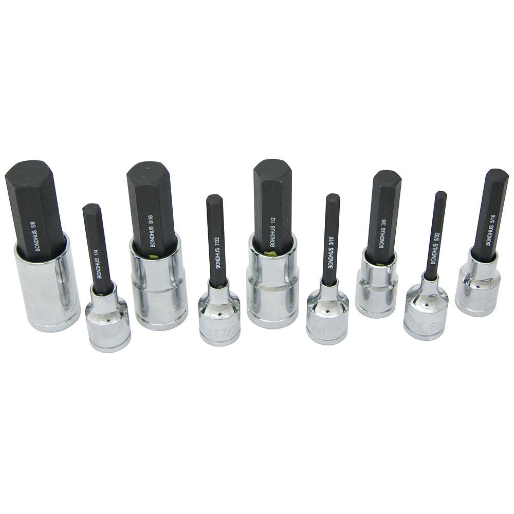 Bondhus 9pc 2In Socket Hex Bit Set 43299 - Acme Tools
