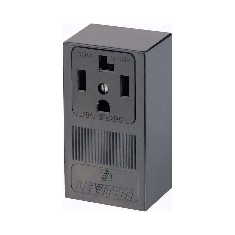 Leviton 3 Pole Non Grounded Single Outlet Receptacle 30A Black 3201464 ...