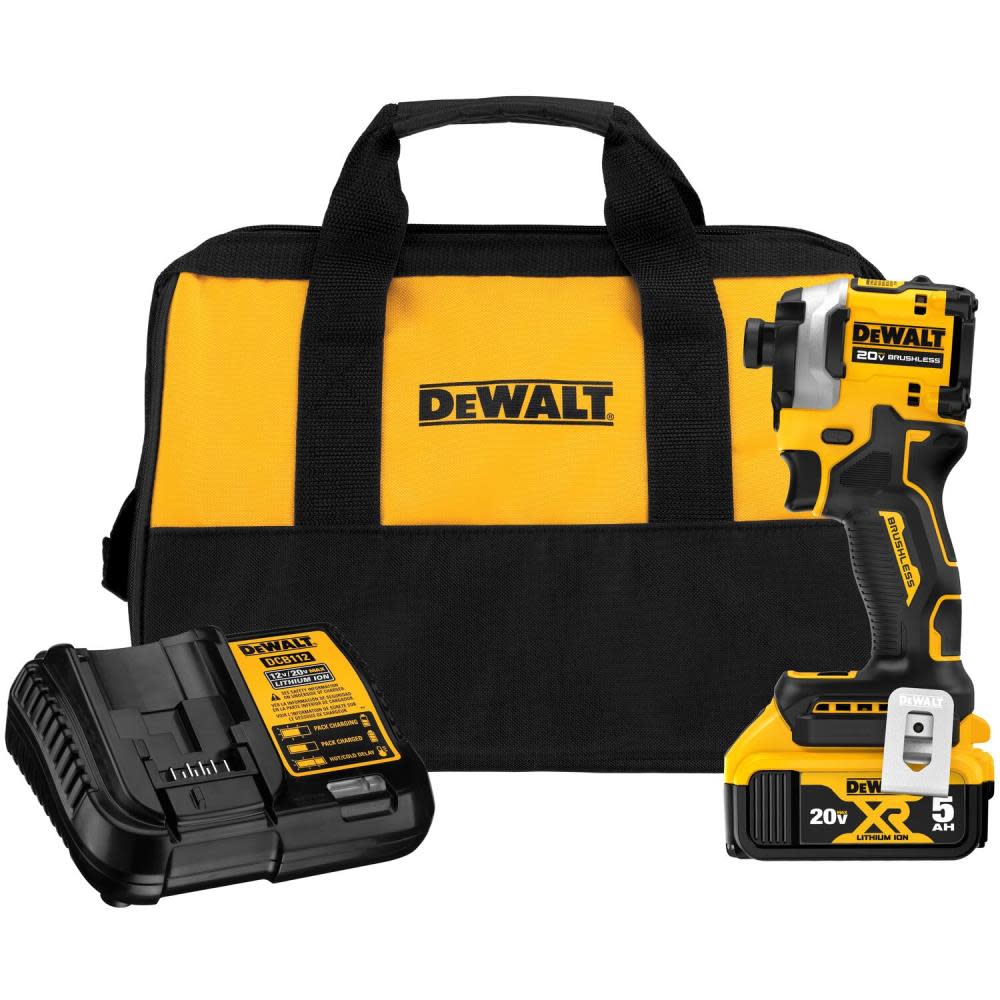 DEWALT ATOMIC 20V MAX Impact Driver Kit 1/4in 3 Speed Brushless ...