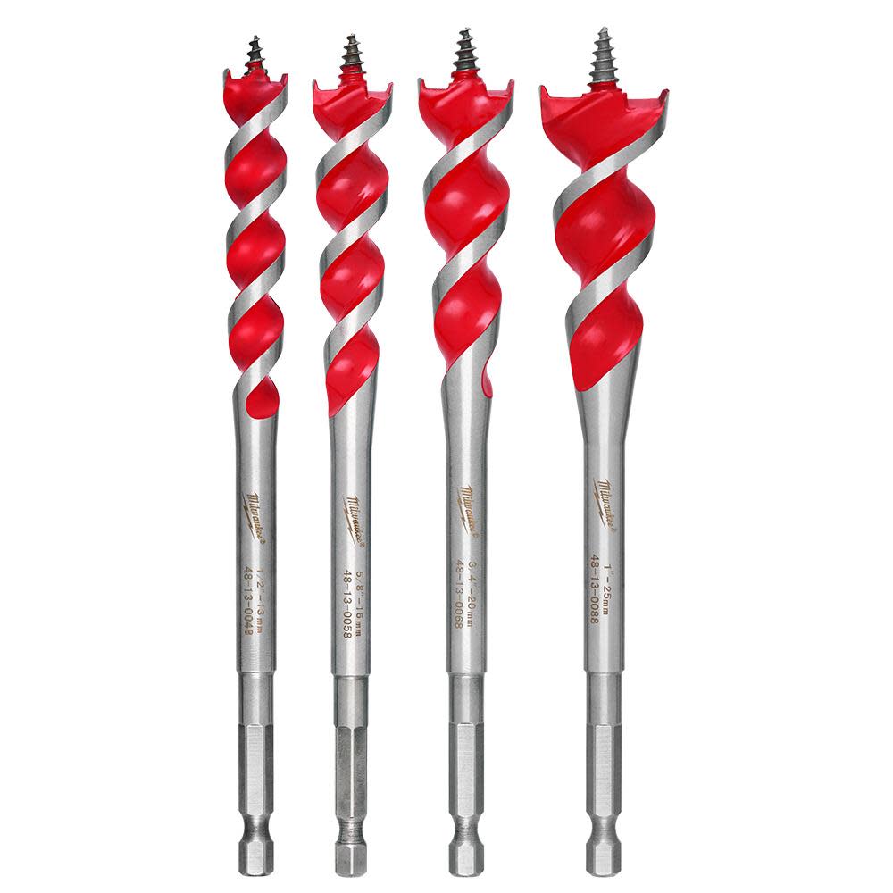 Milwaukee 4 Pc Speed Feed Wood Bit Set 48-13-0400 - Acme Tools