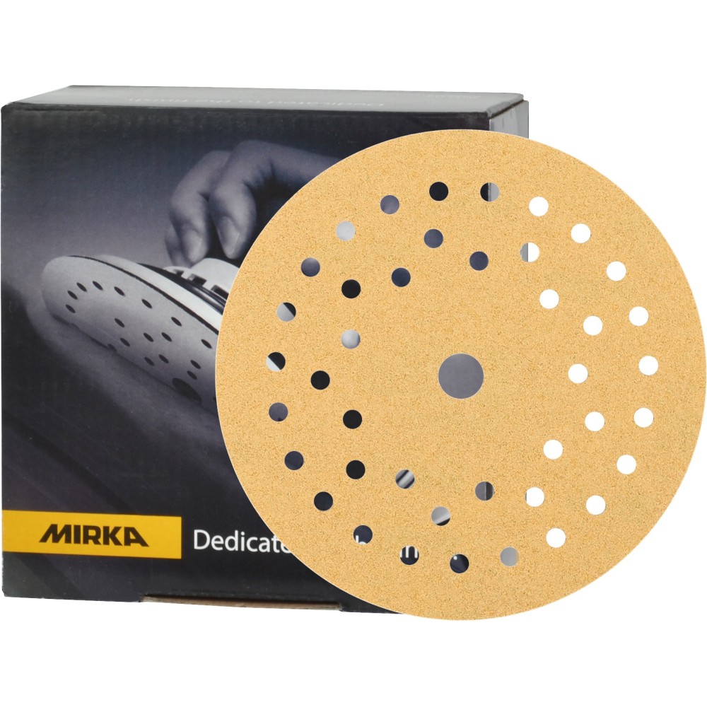 Mirka Gold 6in 180 Grt 50-Hole Sanding Disc 50pk 23-6MF-180 - Acme Tools